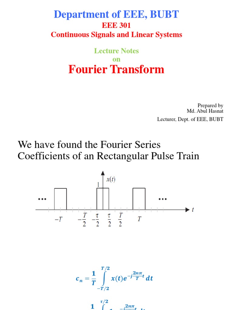Fourier Transform | PDF | Modulation | Spectral Density