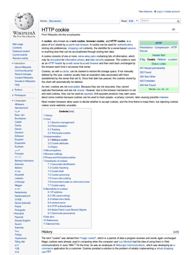 En Wikipedia Org | PDF | Http Cookie | Hypertext Transfer Protocol