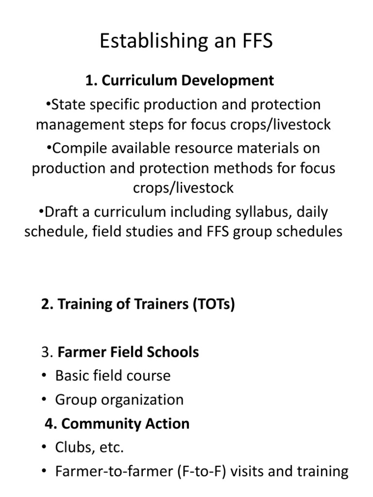 Establishing An FFS | PDF | Food Industry | Food And Drink