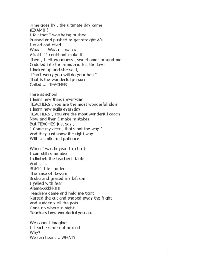 Choral Speaking Script | PDF