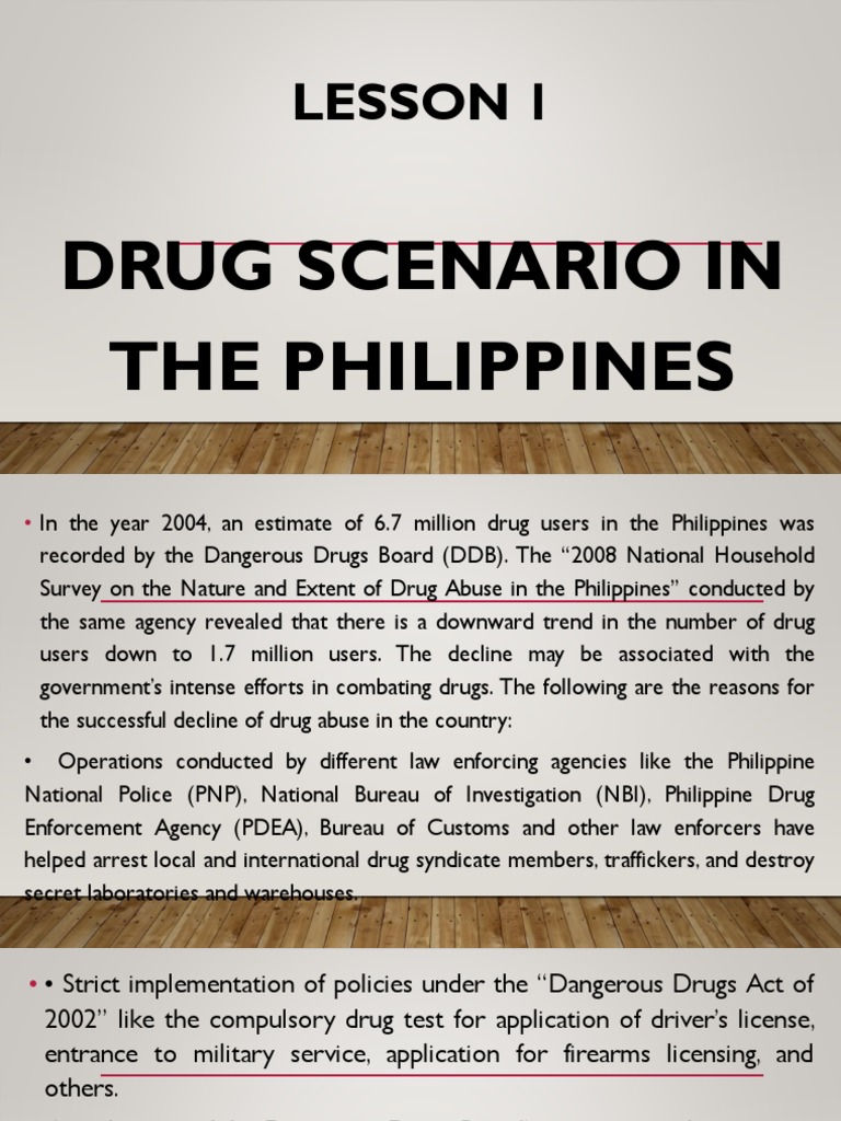 Lesson 1-Drug Scenarion in the Philippines | Substance Abuse ...