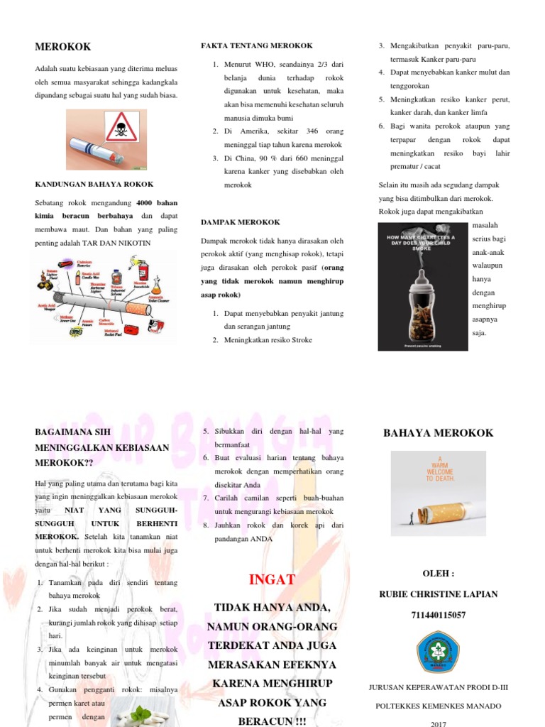 Leaflet Bahaya Merokok | PDF