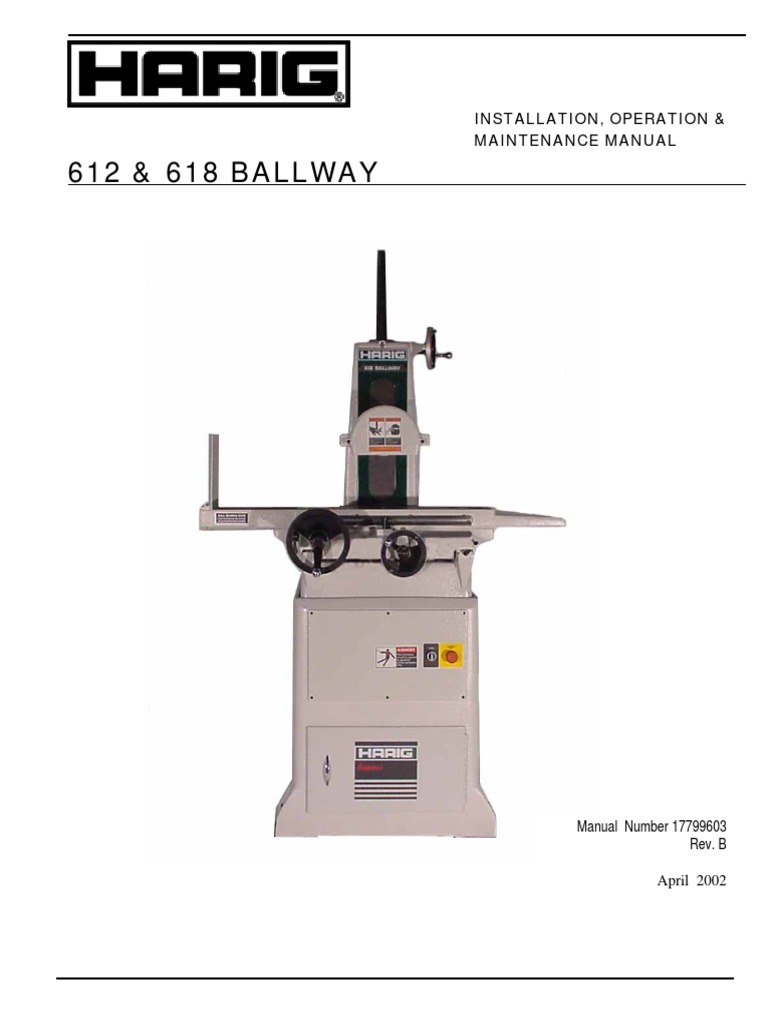 HARIG, 612 & 618 Ballway | PDF | Grinding (Abrasive Cutting) | Fuse ...