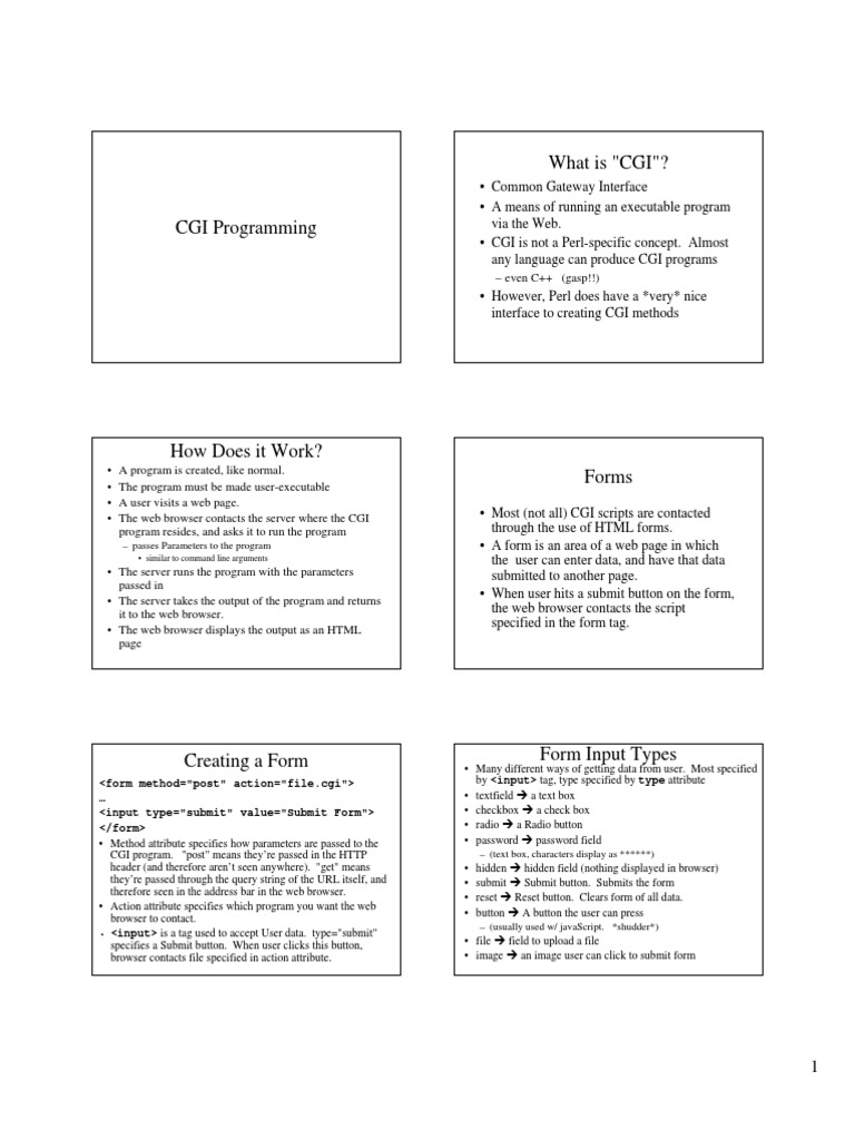 What Is "CGI"?: - Passes Parameters To The Program | PDF | Parameter ...