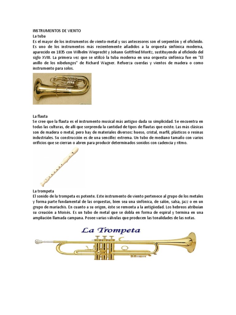 Instrumentos de Viento, De Cuerda y de Percusion | Instrumentos de ...