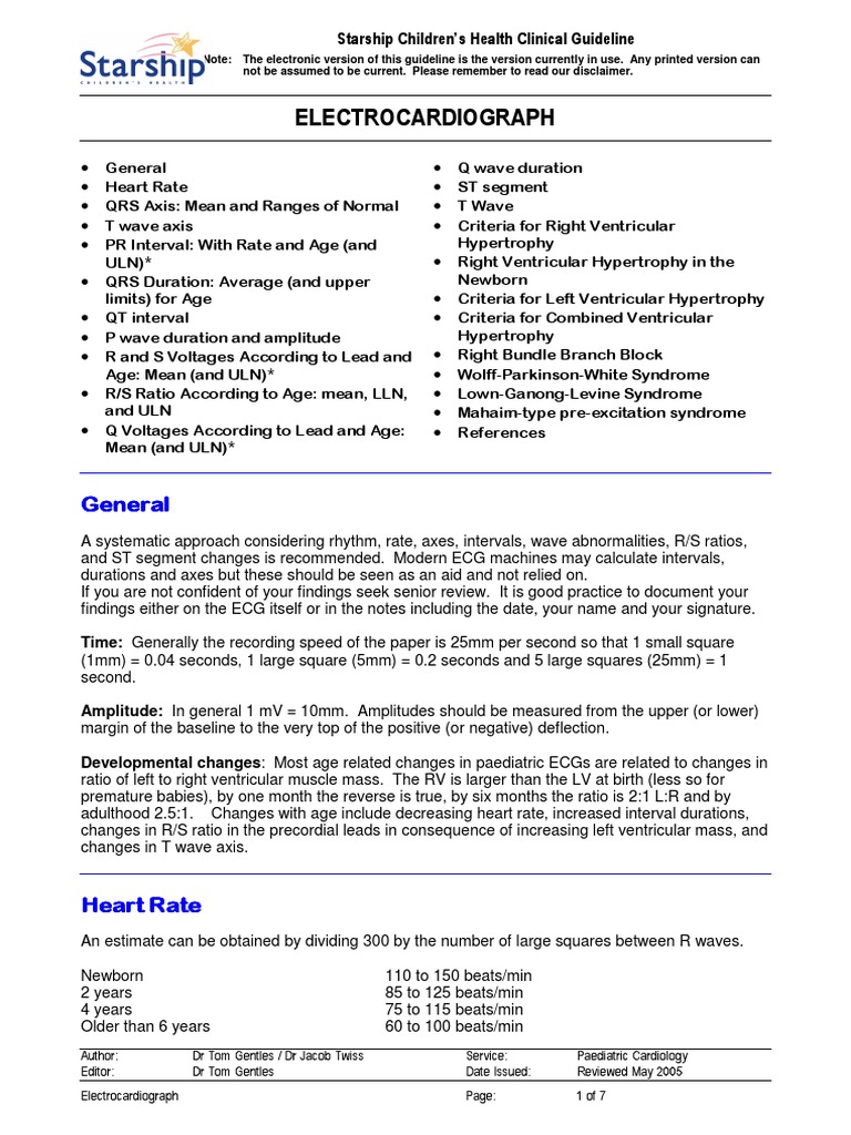 Pediatric Electrocardiography | PDF | Electrocardiography ...