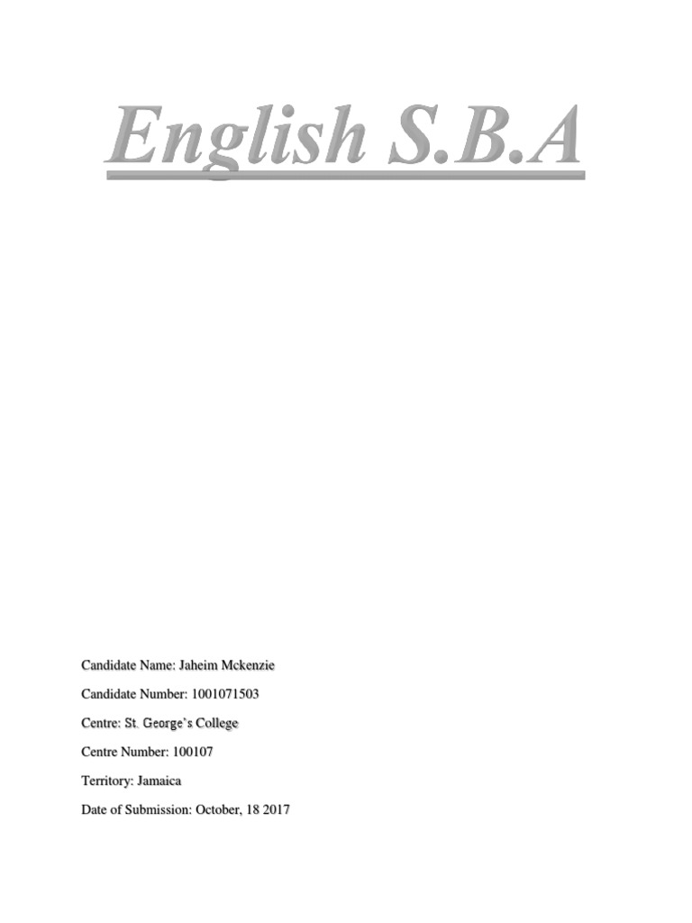 English SBA | PDF
