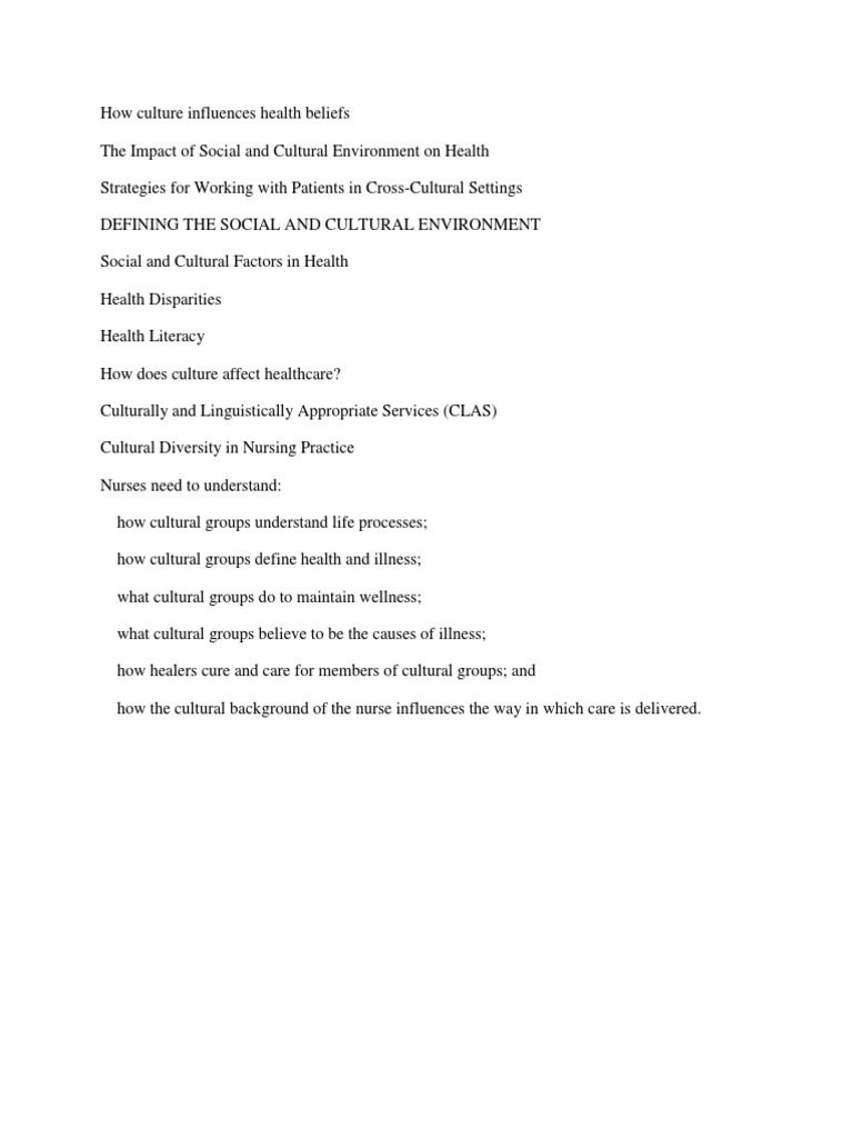 Cultural Impact on Health Beliefs | PDF | Value (Ethics) | Nursing