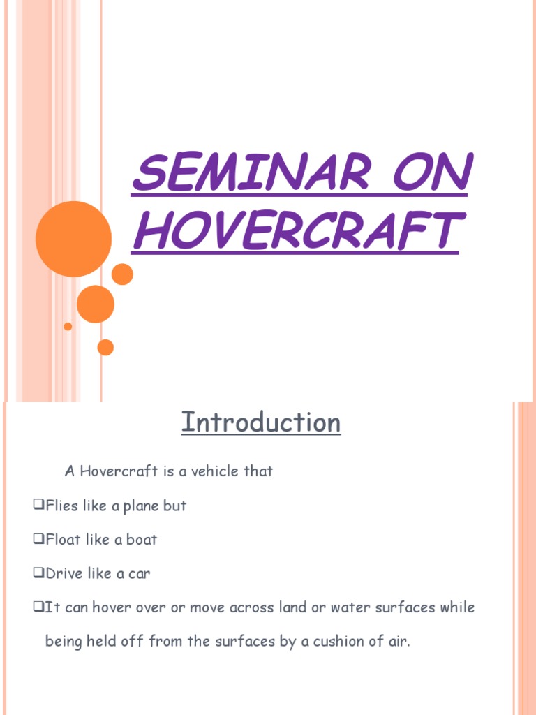 Overview of Hovercraft Technology | PDF | Vehicles | Aerospace Engineering
