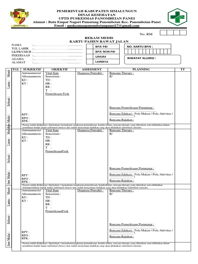 Contoh Rekam Medis | PDF