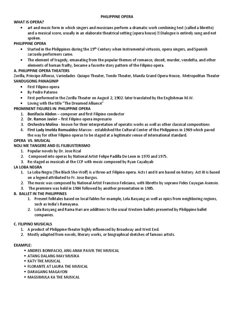 Philippine Opera | Download Free PDF | Opera | Philippines