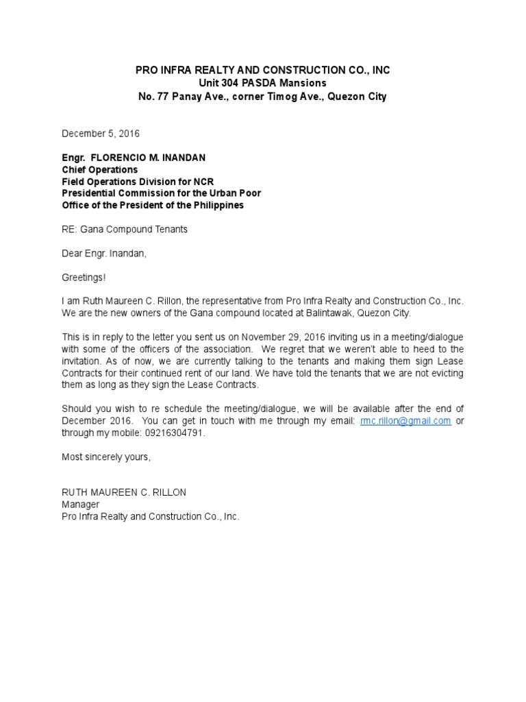 Pro Infra Realty and Construction Co., Inc Unit 304 PASDA Mansions No ...