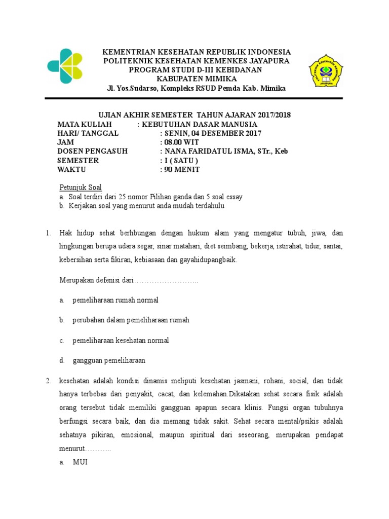Soal UAS KDM | PDF