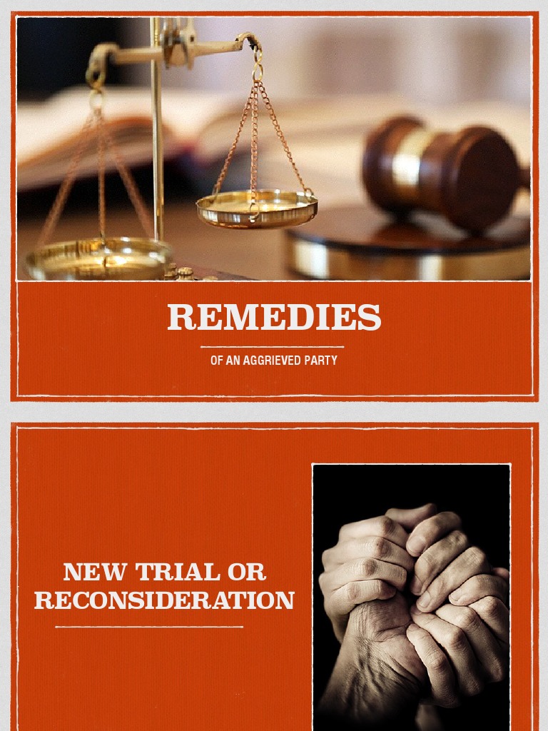 Remedies: of An Aggrieved Party | PDF | Appeal | Certiorari