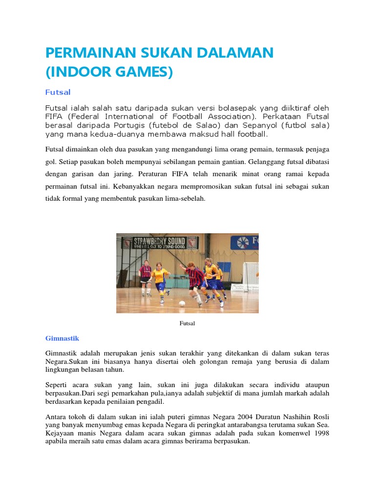 Permainan Sukan Dalaman | PDF