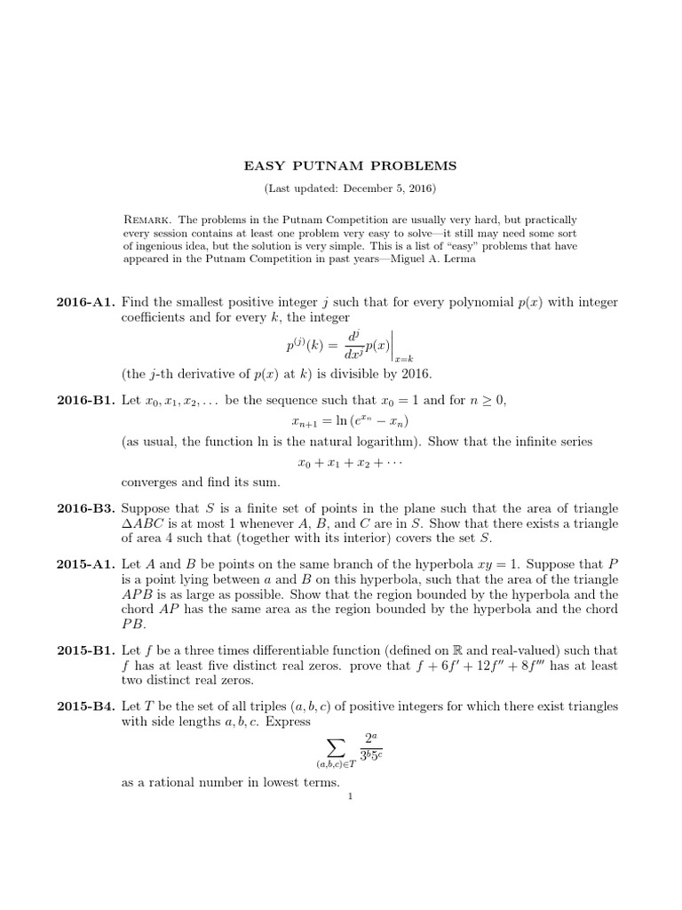 Putnam Problems | PDF | Rational Number | Real Number