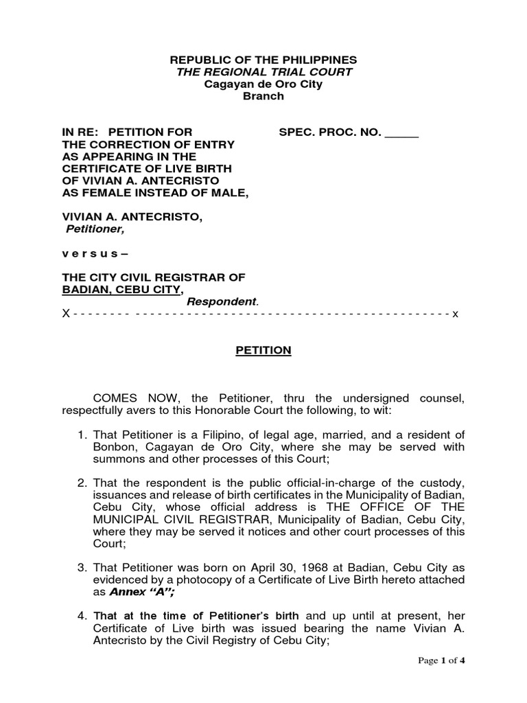 Correction of Entry | PDF | Birth Certificate | Public Law