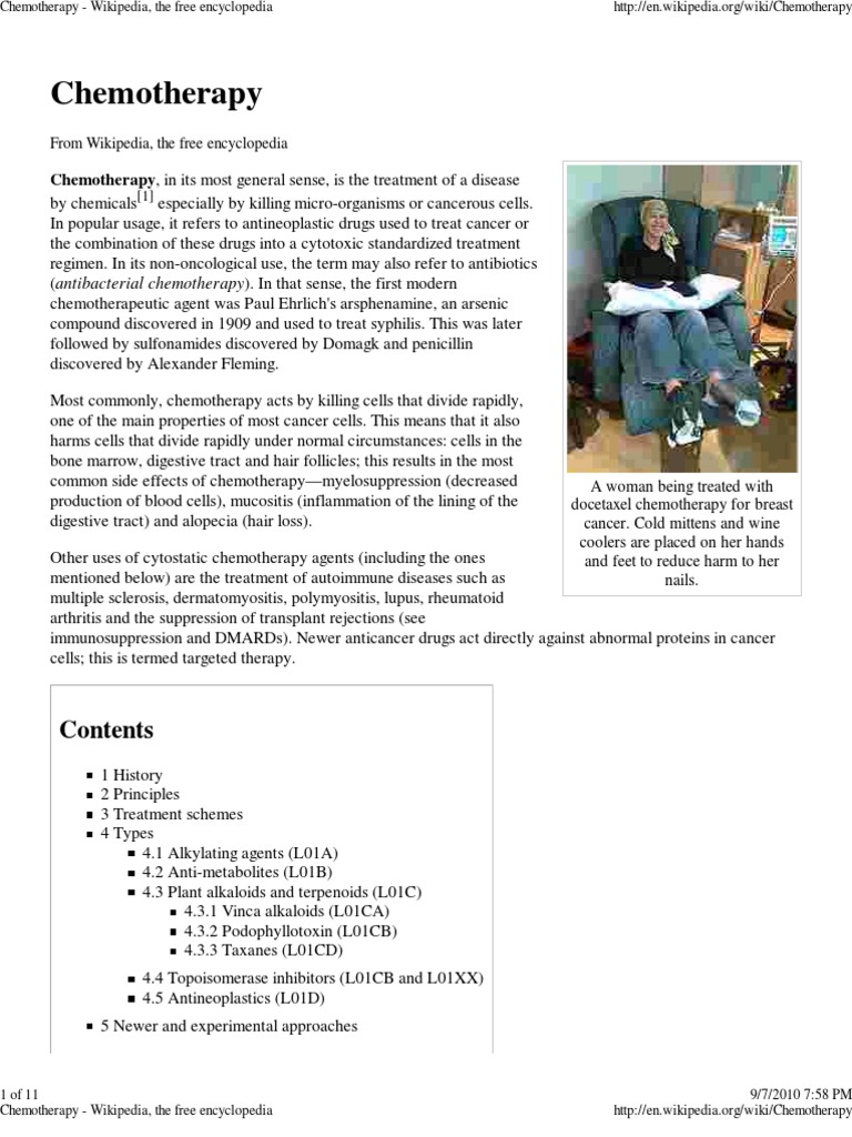 Chemotherapy - Wikipedia, T.. | PDF | Chemotherapy | Dose (Biochemistry)