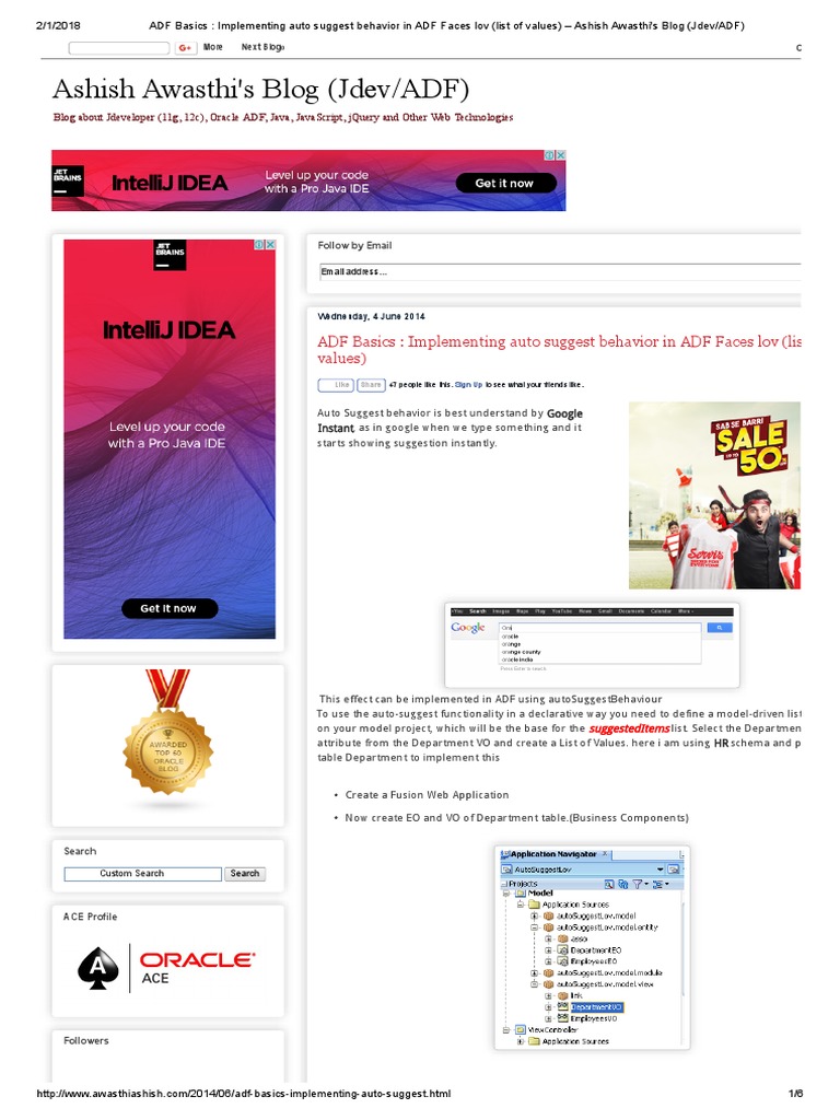 ADF Auto Suggest Guide | PDF | Java (Programming Language) | Computer Programming