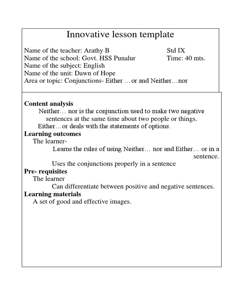 Innovative Lesson Template: Content Analysis | Download Free PDF | Applied Psychology ...