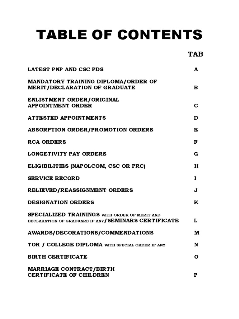 201 Table of Contents | PDF