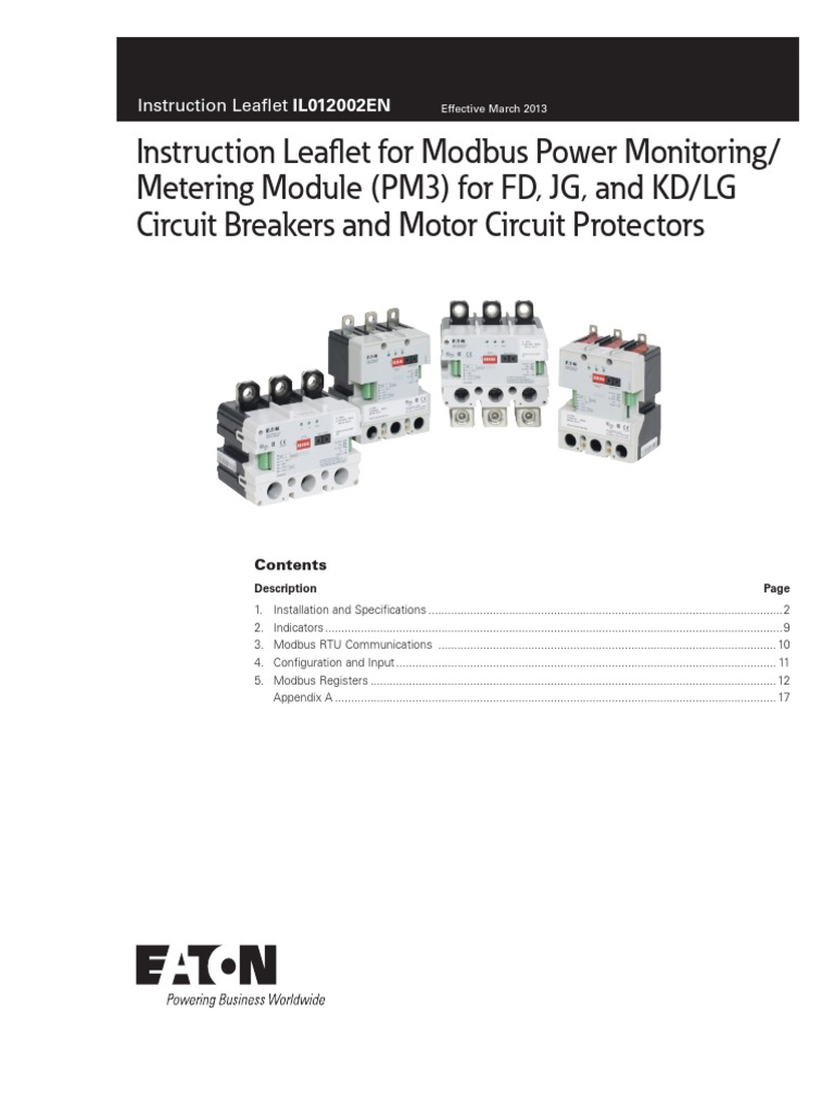 Instruction Leaflet For Modbus Power Monitoring/ Metering Module (PM3 ...