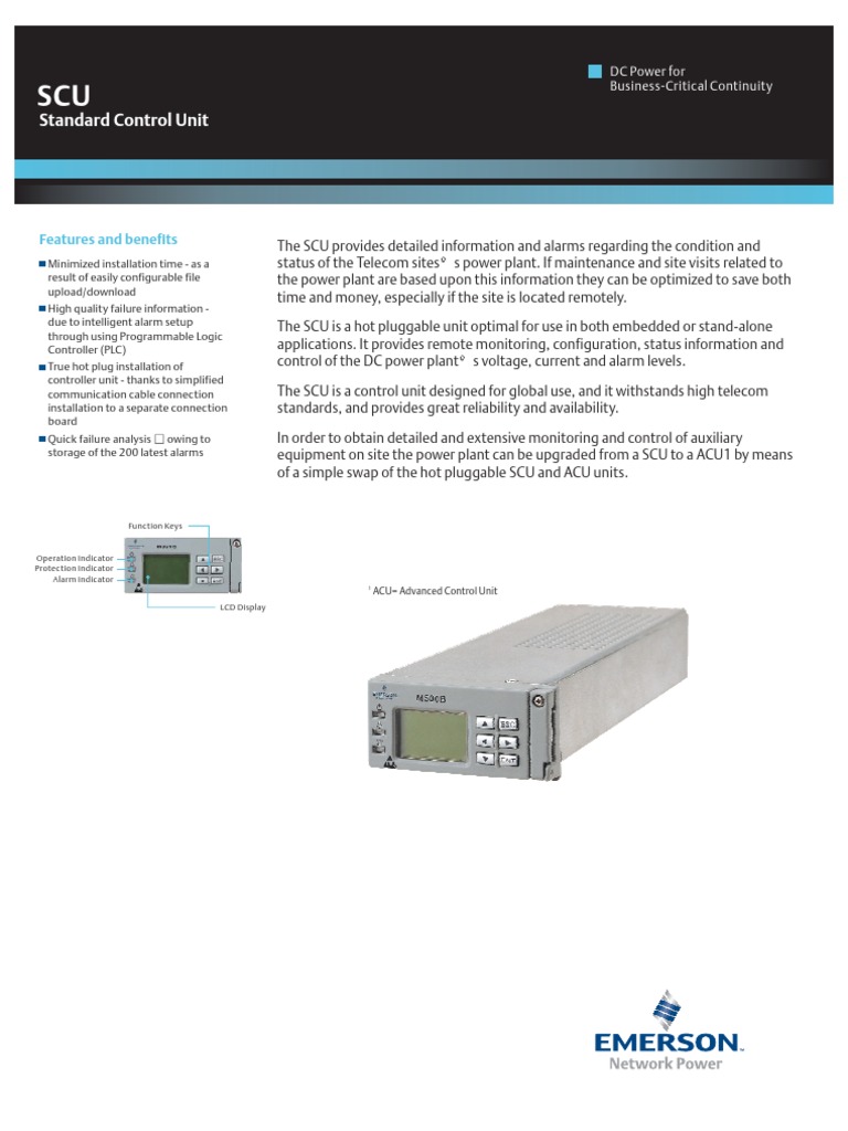 Standard Control Unit: Features and Benefits | PDF | Power Supply ...