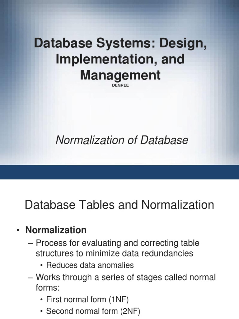 Chapter5 - Data Normalization | PDF | Relational Database | Database Design