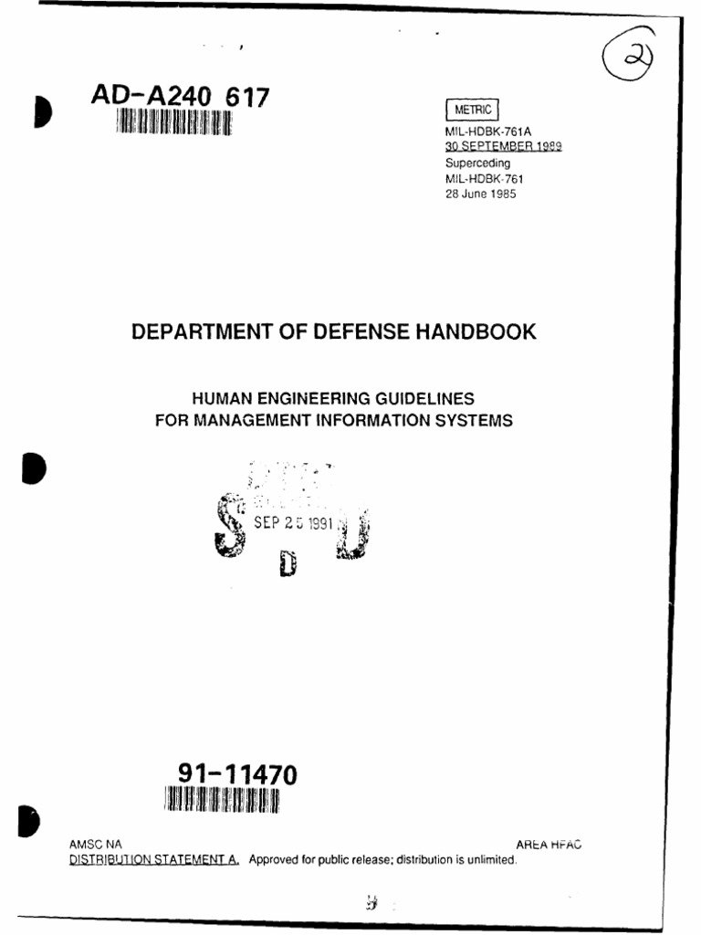 Department of Defense Handbook: Human Engineering Guidelines For ...