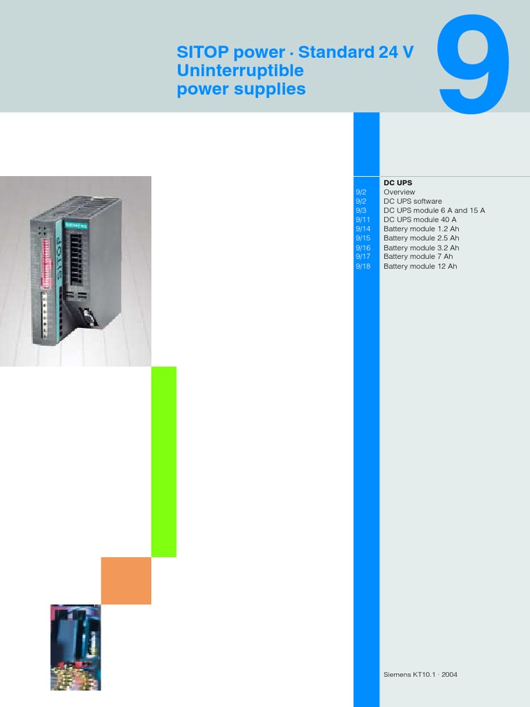 Sitop DC Ups | PDF | Power Supply | Battery (Electricity)