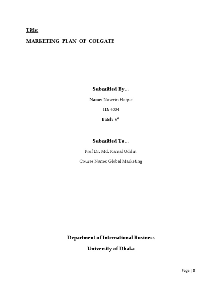 Marketing Plan Colgate | PDF | Human Tooth | Tooth Enamel