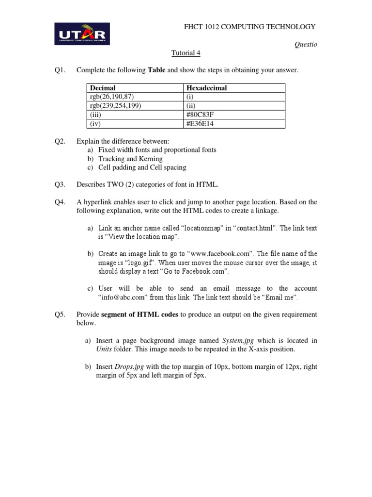 Tutorial 4 New | Download Free PDF | Hyperlink | Computing