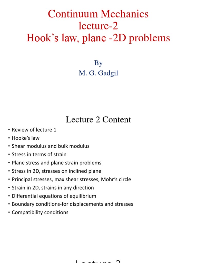 Continuum Mechanics-Lecture-2-20sept16 PDF | PDF | Deformation ...