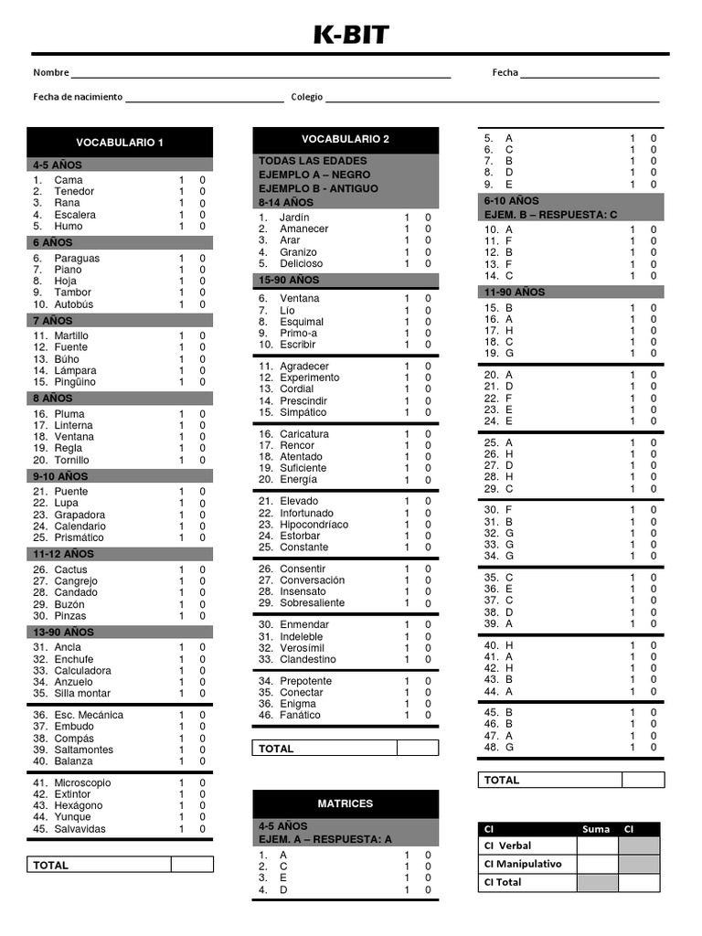 Plantilla K BIT | Enseñanza de matemática | Informática y tecnología de la información
