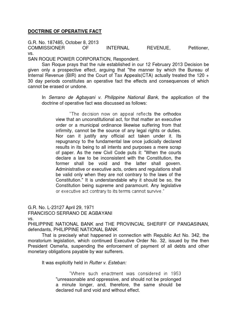 Doctrine of Operative Fact | PDF | Certiorari | National Labor ...