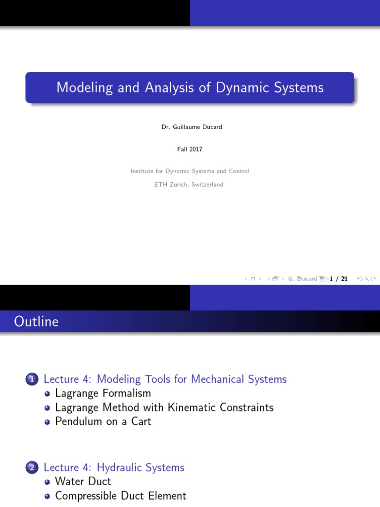 Modeling And Analysis Of Dynamic Systems Lecture4 Upload Pdf Kinematics Motion Physics
