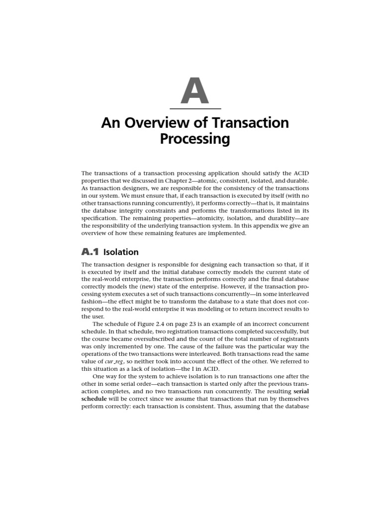 An Overview of Transaction Processing: Isolation | PDF | Database Transaction | Information ...