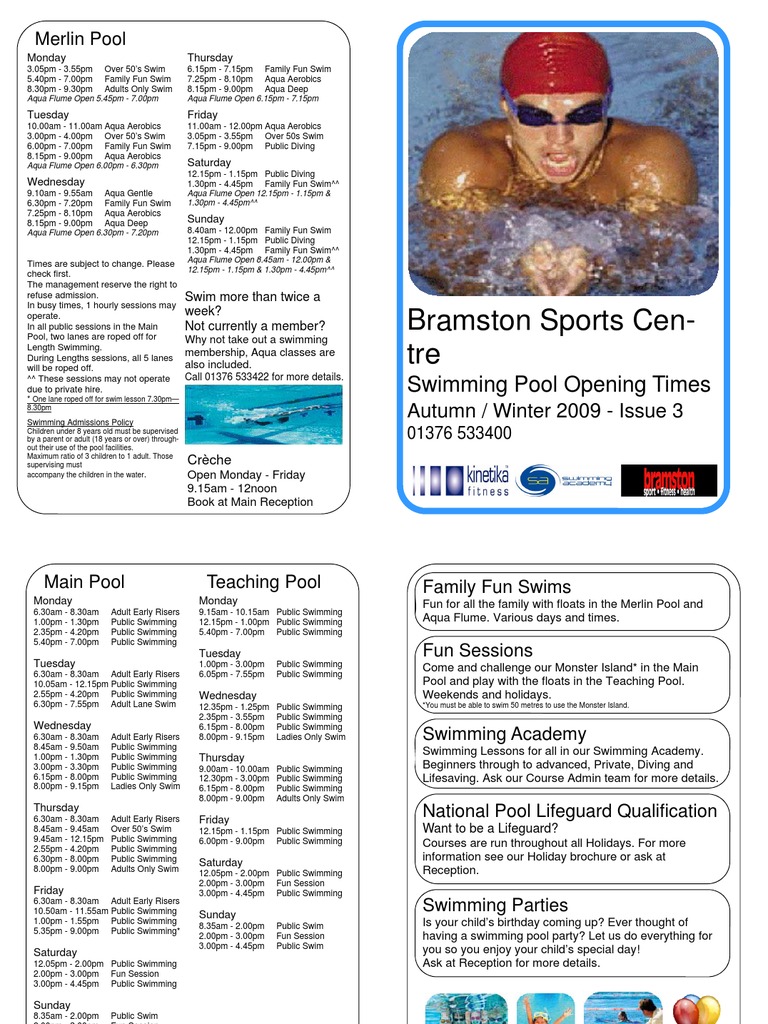 Swim Timetable | PDF | Swimming | Water Sports