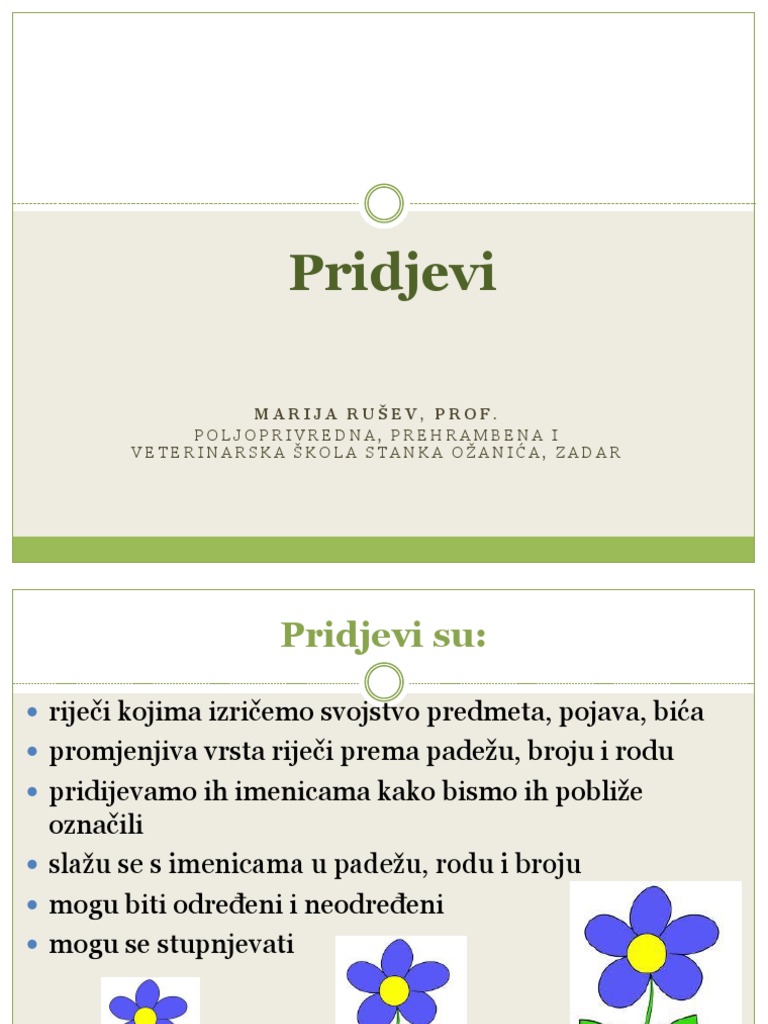 Pridjevi | PDF