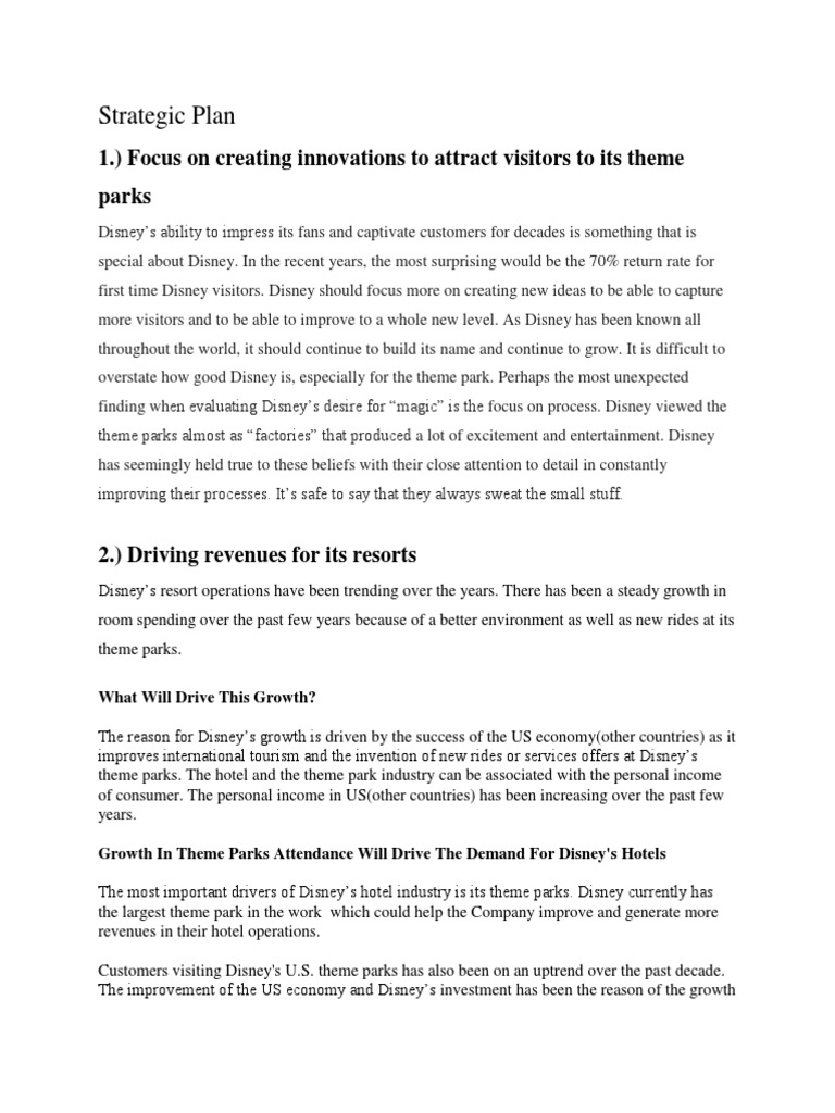 Strategic Plan Walt Disney | PDF | Amusement Park | The Walt Disney Company