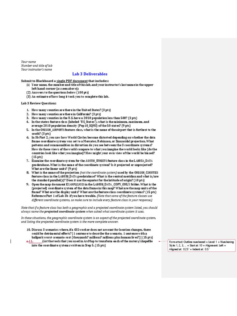 Lab 3 Deliverables: Submit To Blackboard A Single PDF Document That ...