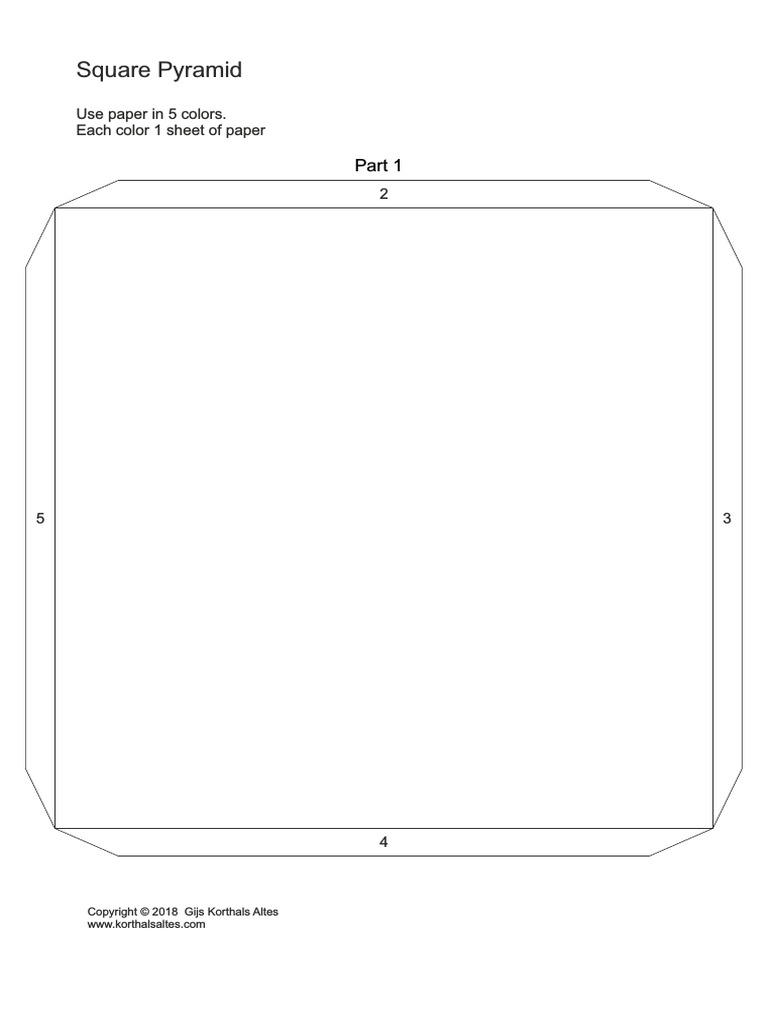 Square Pyramid: Use Paper in 5 Colors. Each Color 1 Sheet of Paper | PDF