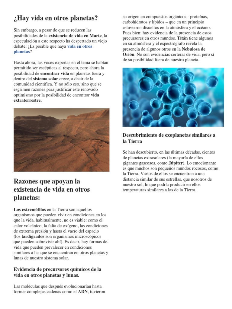 Hay Vida en Otros Planetas | Astrobiología | Planetas Hay Vida en Otros Planetas | Astrobiología | Planetas