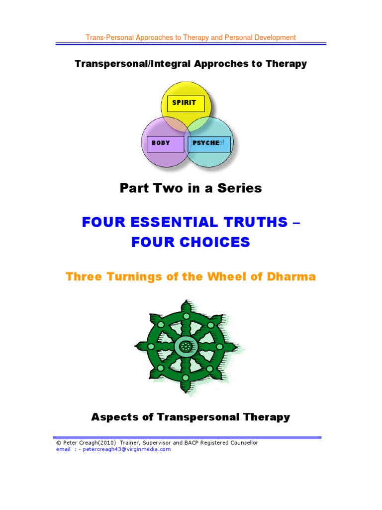 Four Essential Truths With Four Choices: - 3 Turnings of The Buddhist Wheel of Dharma | PDF ...