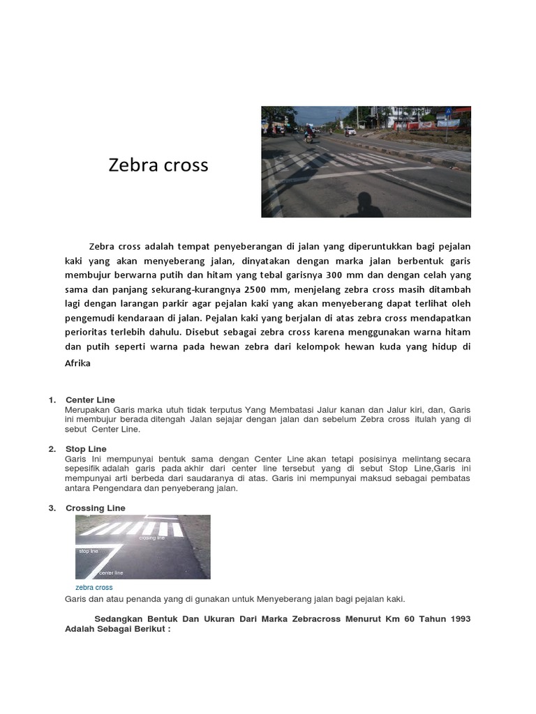 Fungsi dan Ukuran Zebra Cross | PDF