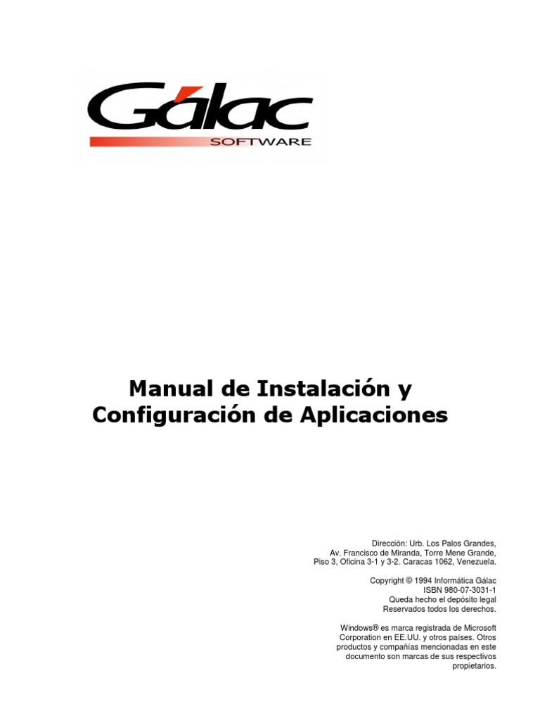 Manual Instalacion Aplicaciones Galac | PDF | Archivo de computadora ...
