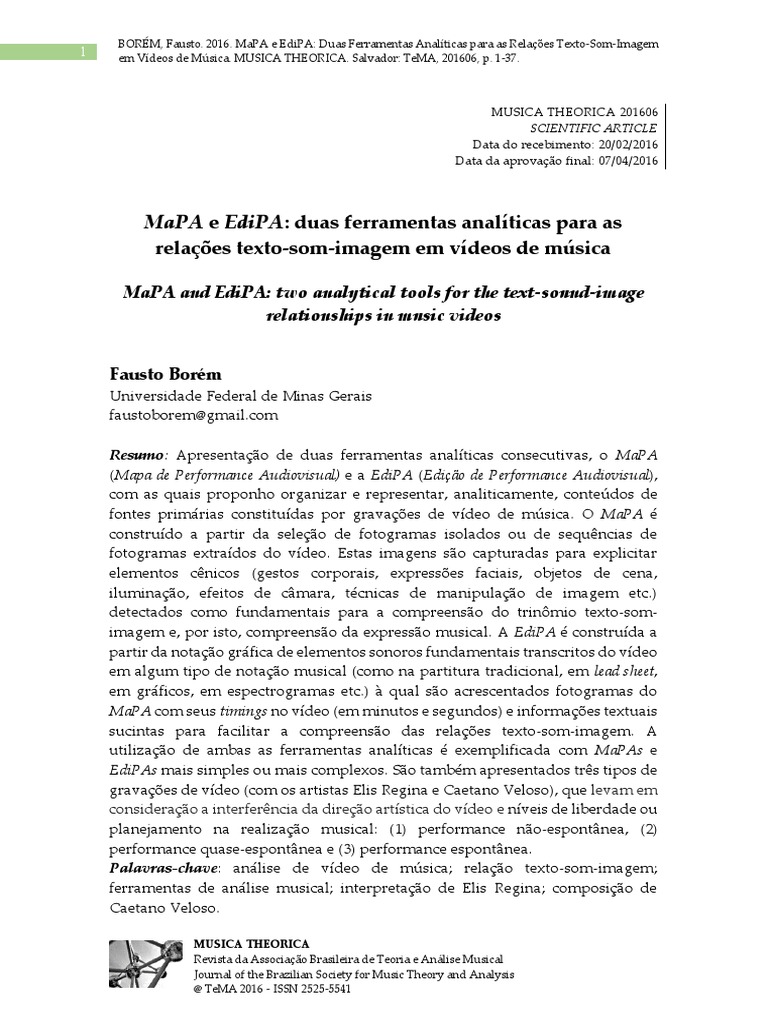 Borém - MaPA e EdiPA PDF | PDF | Canto | Física