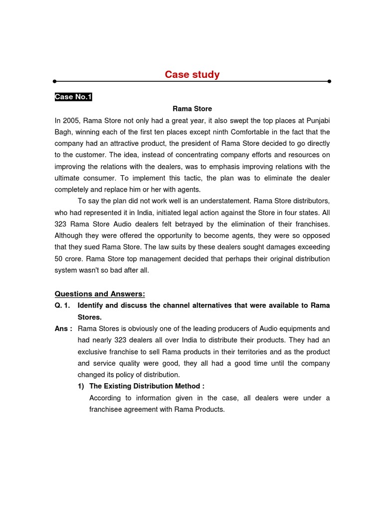 Case Study (Repaired) | PDF | Franchising | Retail