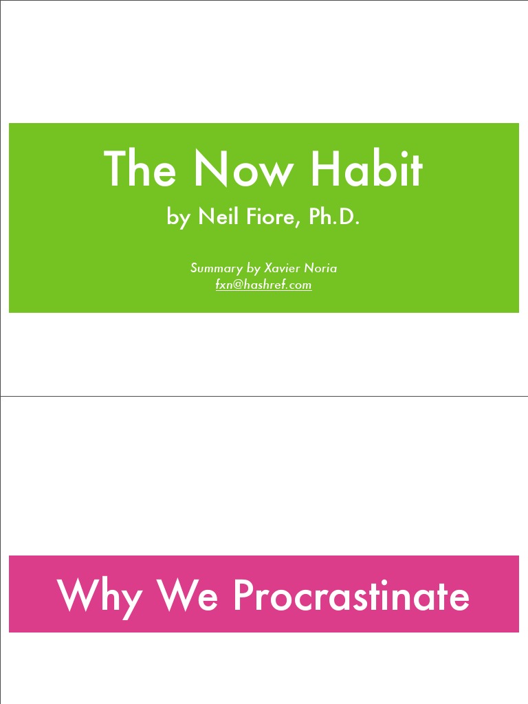 The Now Habit Cheat Sheet | Download Free PDF | Procrastination ...