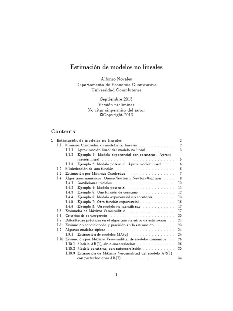 Modelos No Lineales Corto | PDF | Análisis de regresión | Conceptos ...